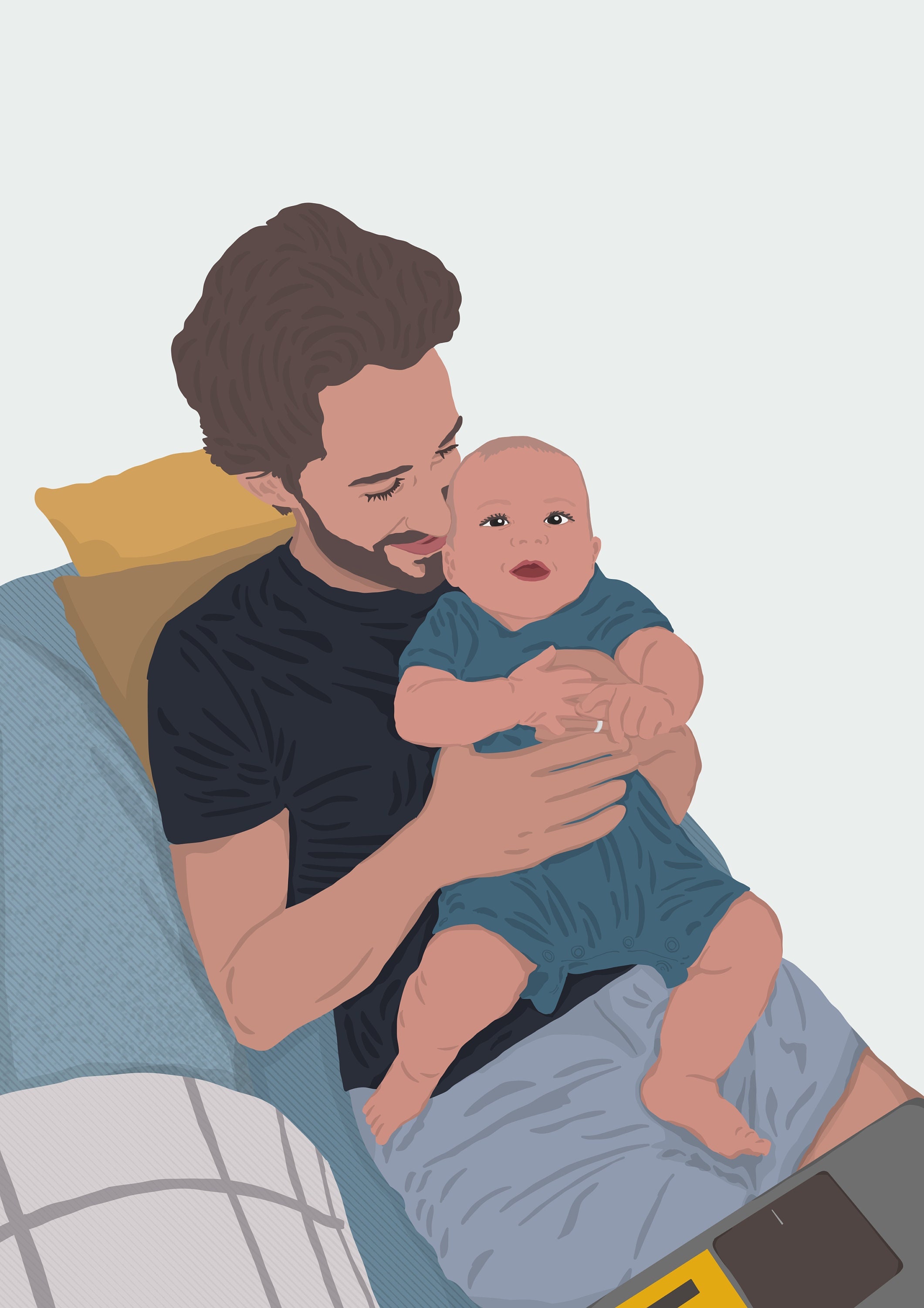 Custom Dad Portrait, Dad Gifts, Faceless Portrait, Father's Day Gifts ...