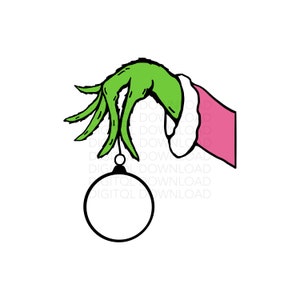 Grinch Pink Hand SVG, Pink Grinch SVG Bundle, Layered Hand SVG, Grinchmas Ornaments, Pink Grinch ...