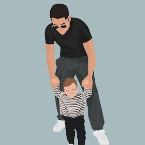 Custom Dad Portrait, Father's Day Gifts, Dad Gifts, Dad Illustration ...