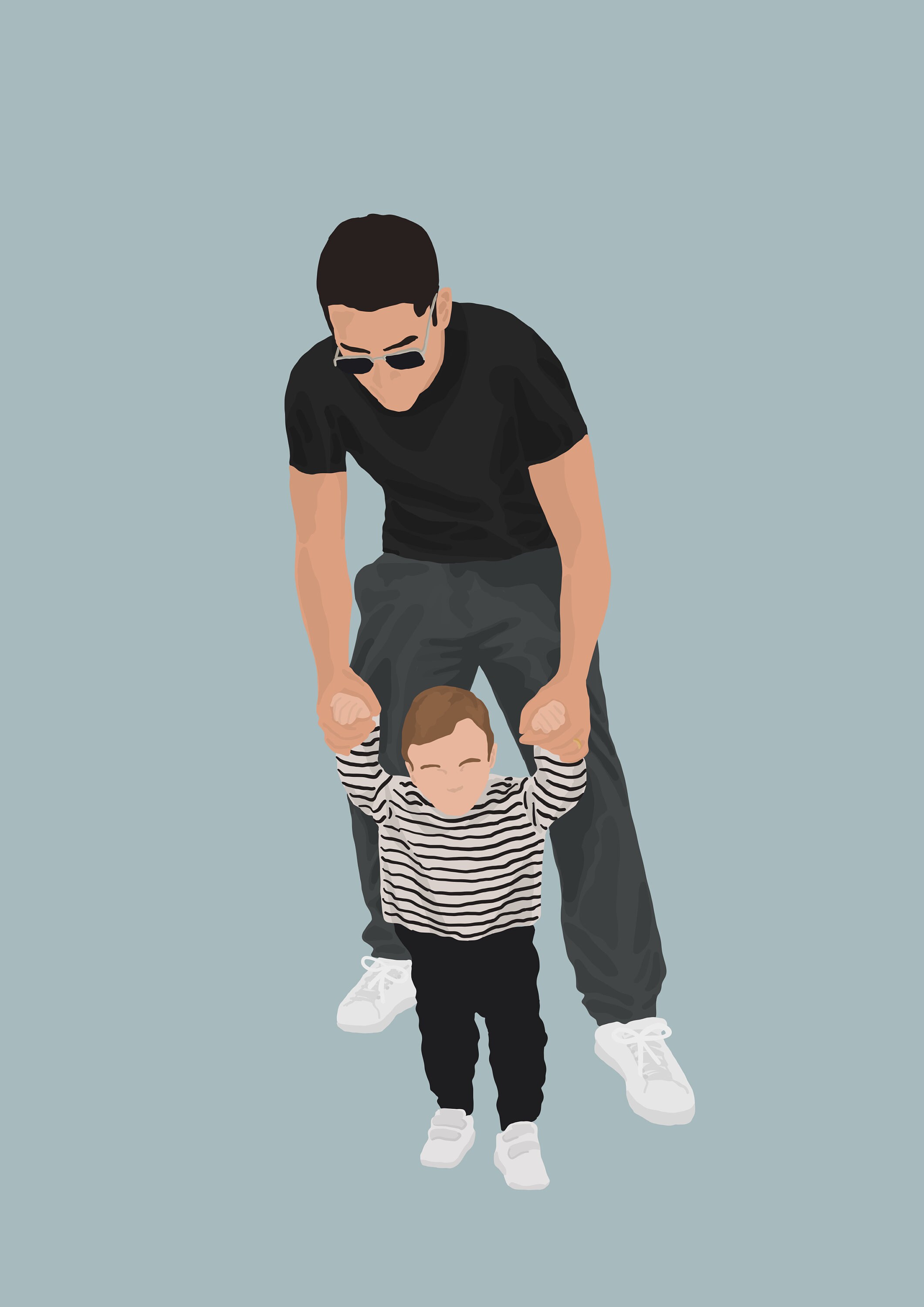 Custom Dad Portrait, Father's Day Gifts, Dad Gifts, Dad Illustration ...
