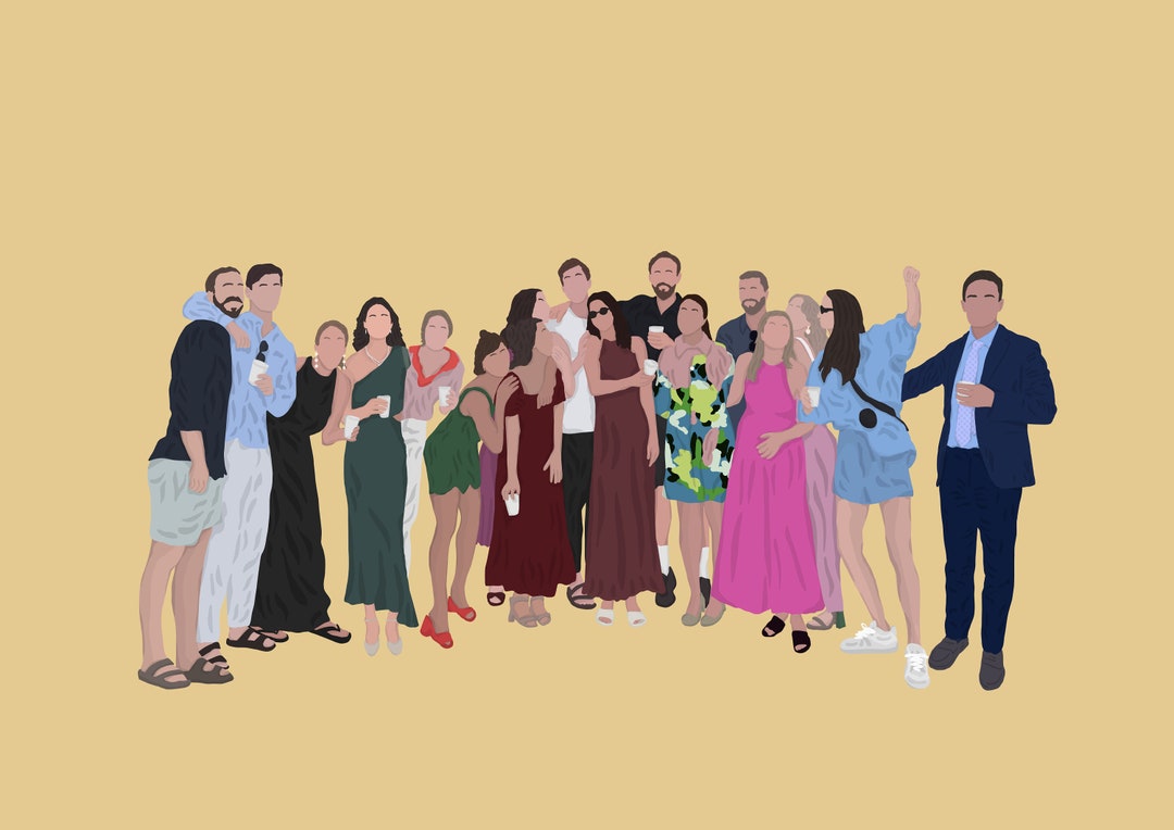 Custom Group Portrait Faceless Portrait Illustration From - Etsy