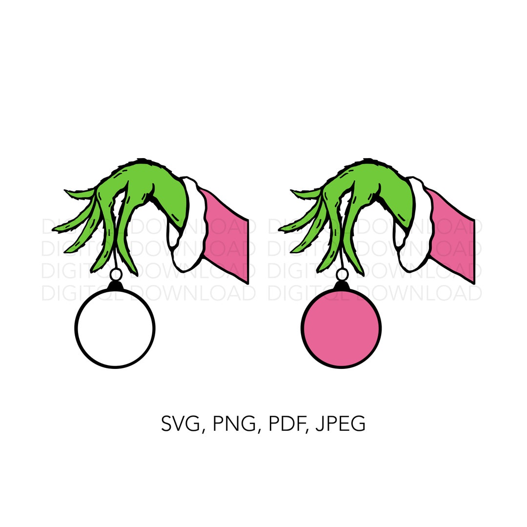 Grinch Pink Hand SVG, Pink Grinch SVG Bundle, Layered Hand SVG ...