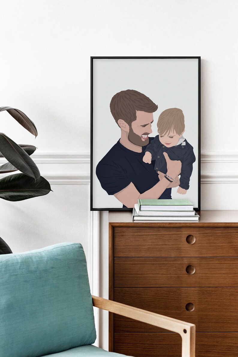 Custom Dad Illustration, Father's Day Gifts, Dad Gifts, Dad Portrait ...