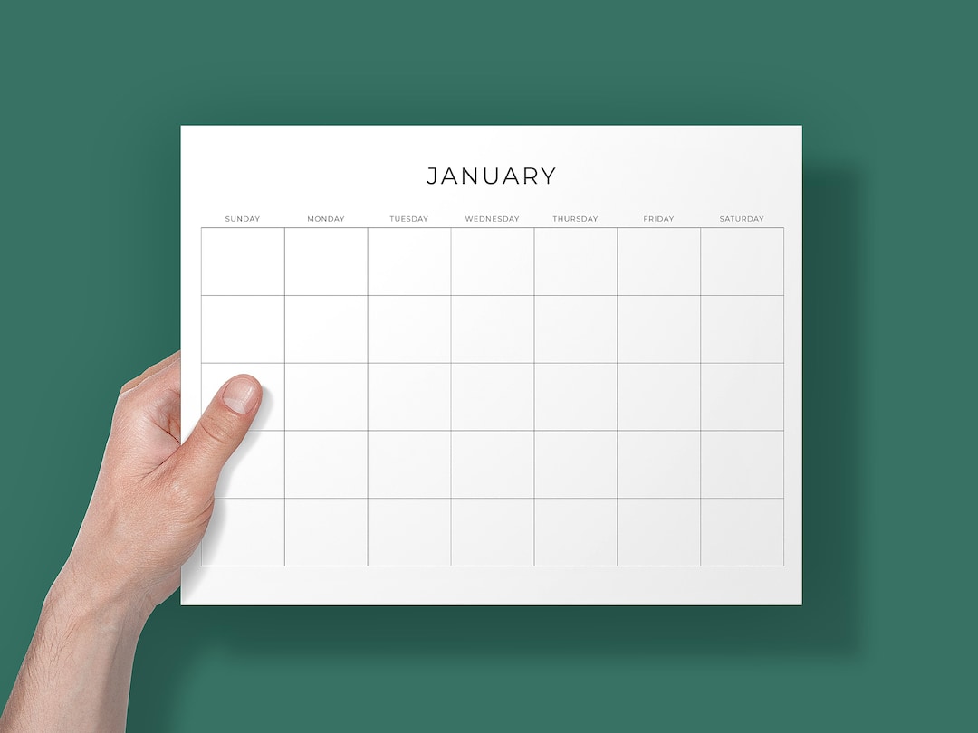 Monthly Blank Calendar Sunday Monday Start Blank Calendar - Etsy