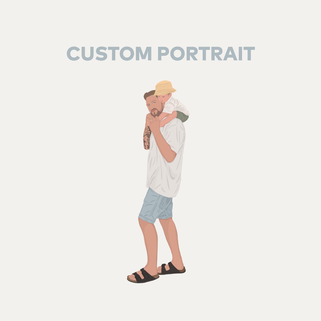 Custom Dad Portrait, Dad Gifts, Portrait Illustration, Father Gifts ...