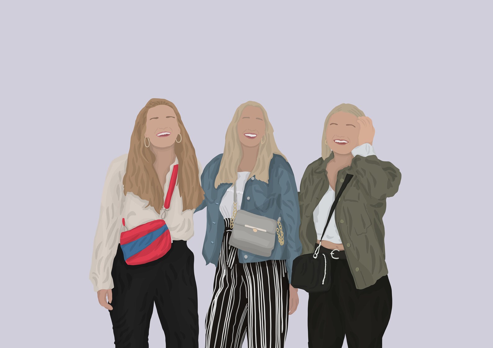Custom Group Portrait Faceless Portrait Illustration From - Etsy