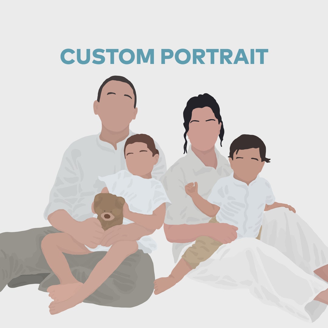 Custom Portrait Faceless Portrait Family Portrait - Etsy