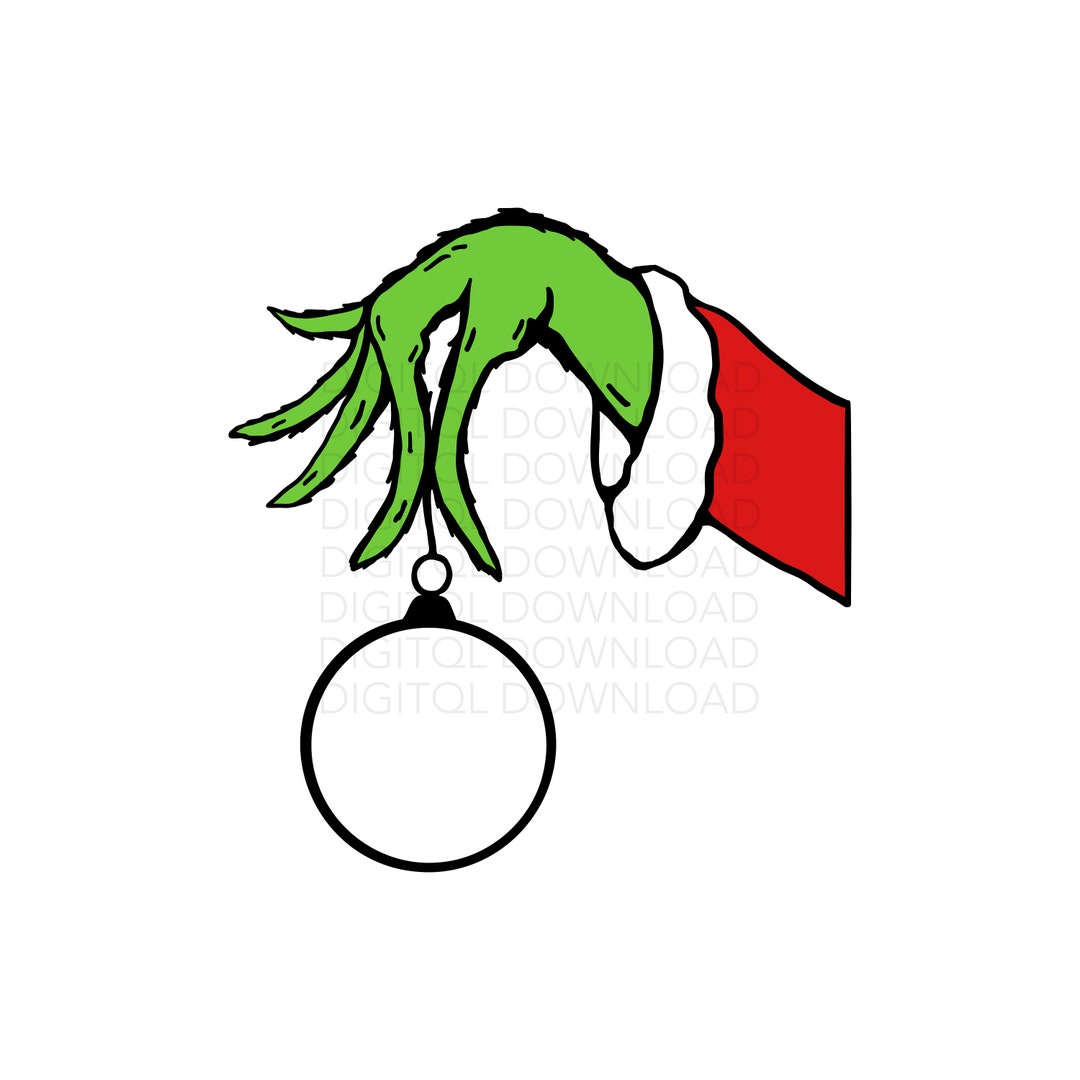 Grinch Hand SVG, Grinch SVG File, Mano en capas, Grinch Ornament SVG ...