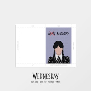 Wednesday Happy Birthday Card Wednesday Birthday Card - Etsy