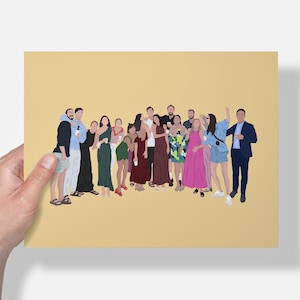 Custom Group Portrait: Personalized Team or Family Gift (digital) - Etsy