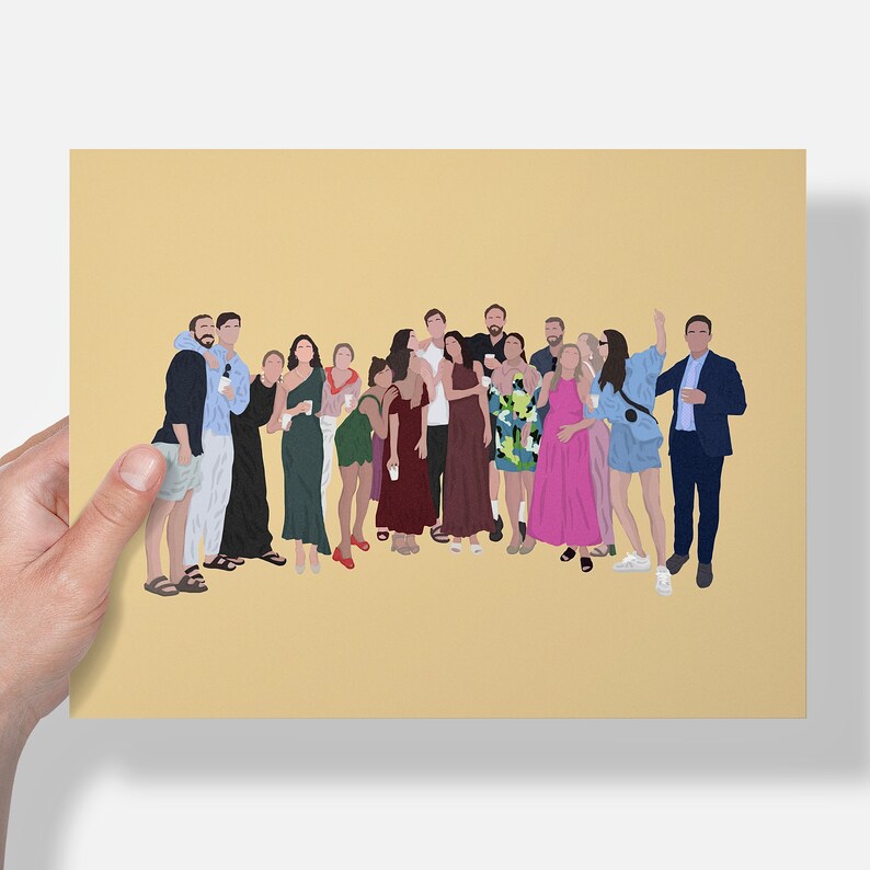 Custom Group Portrait: Personalized Team or Family Gift (digital) - Etsy
