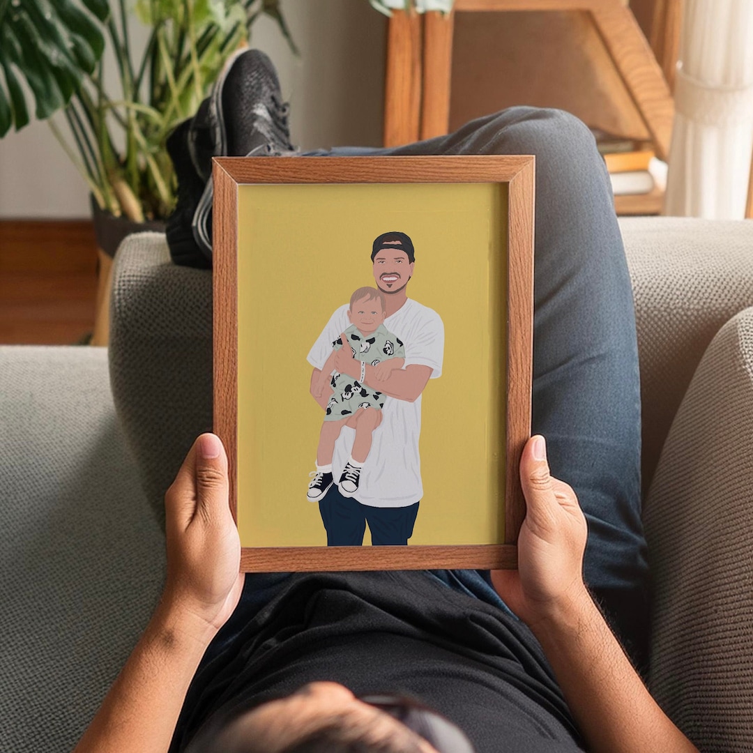 Custom Dad Portrait, Father's Day Gifts, Dad Gifts, Dad Illustration ...