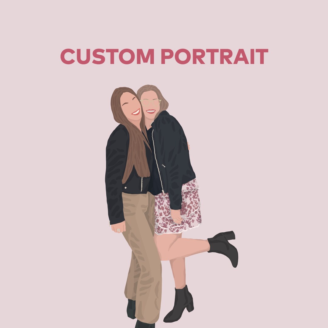 Custom Faceless Portrait: Personalized Mom Gift (digital Print) - Etsy