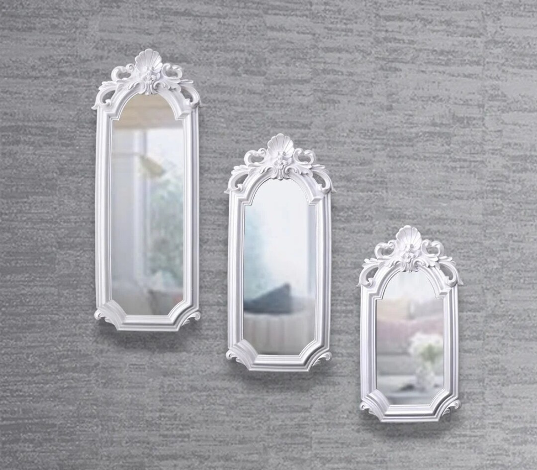 Lucia Set of 3 Wall Mirrors in Pearl Color - Etsy