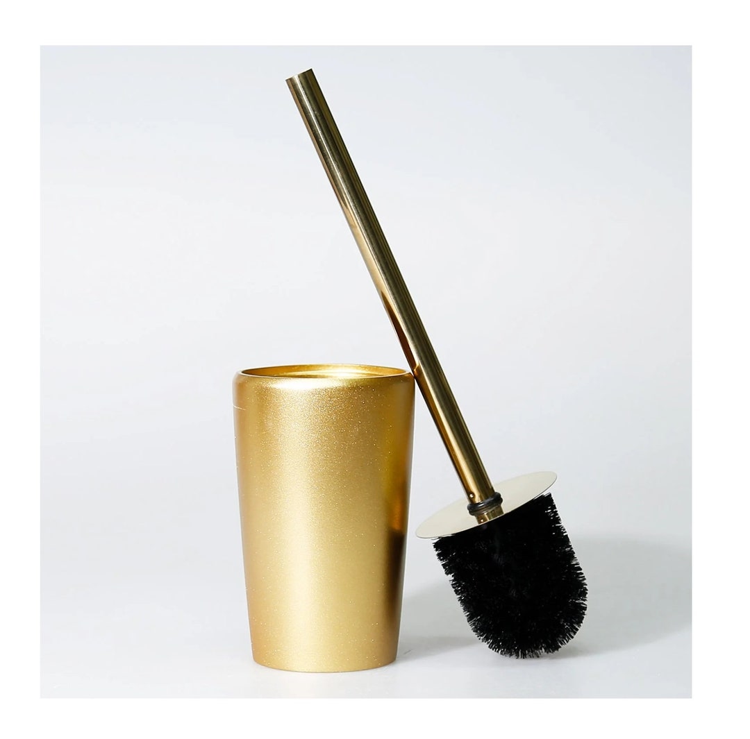 Conical Toilet Brush and Holder in Gold Color / Resin Toilet Brushes ...