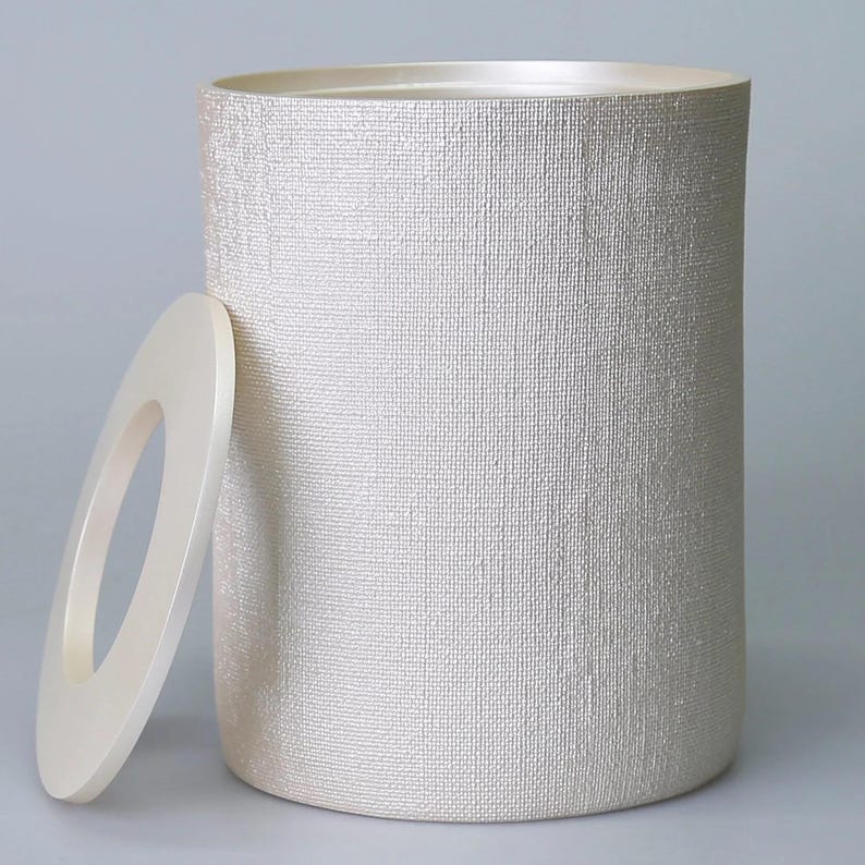 Linen Collection Pearl Trash Can – Modern Bathroom & Kitchen Waste Bin ...