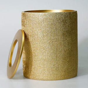 Natural 5 Pieces Bathroom Set in Gold Color With Dustbin, Toilet Brush ...