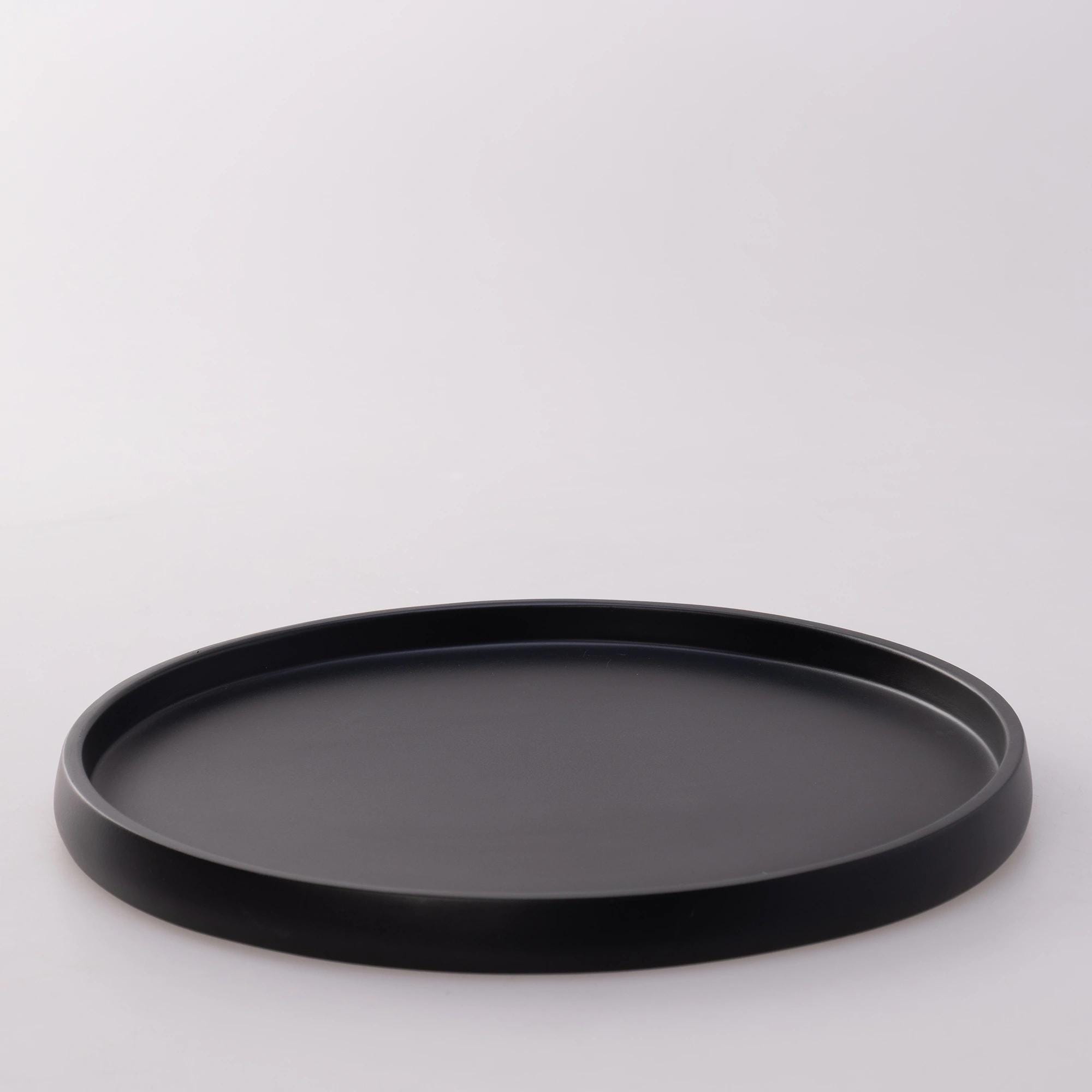 Black Round Resin Tray – Minimalist Bathroom Vanity Organizer – Modern ...