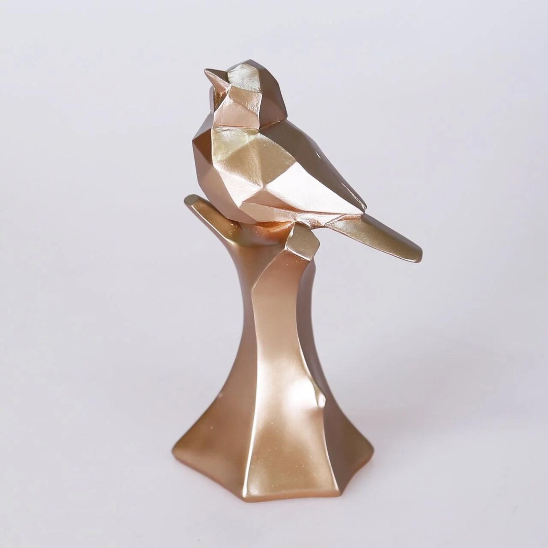 Single Sparrow Bird Figurine / Handmade Resin Sculpture for Modern Home ...