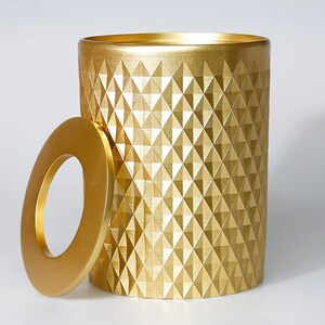 Glowing 5 Pieces Bathroom Sets in Gold Color / Trash Can, Toilet Brush ...