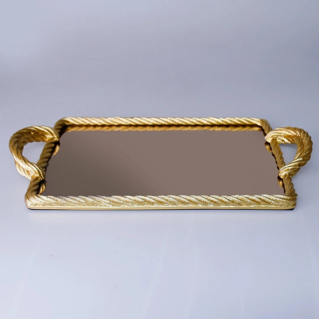Rope Mirror Base Rectangle Trays in Gold Color - Etsy