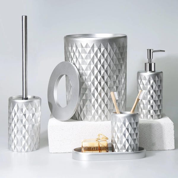 Silver Bathroom Decor - Etsy