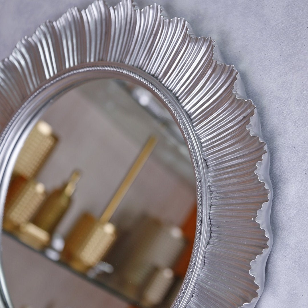 Flashy Wall Mounted Resin Frame Mirrors in Gold and Silver - Etsy