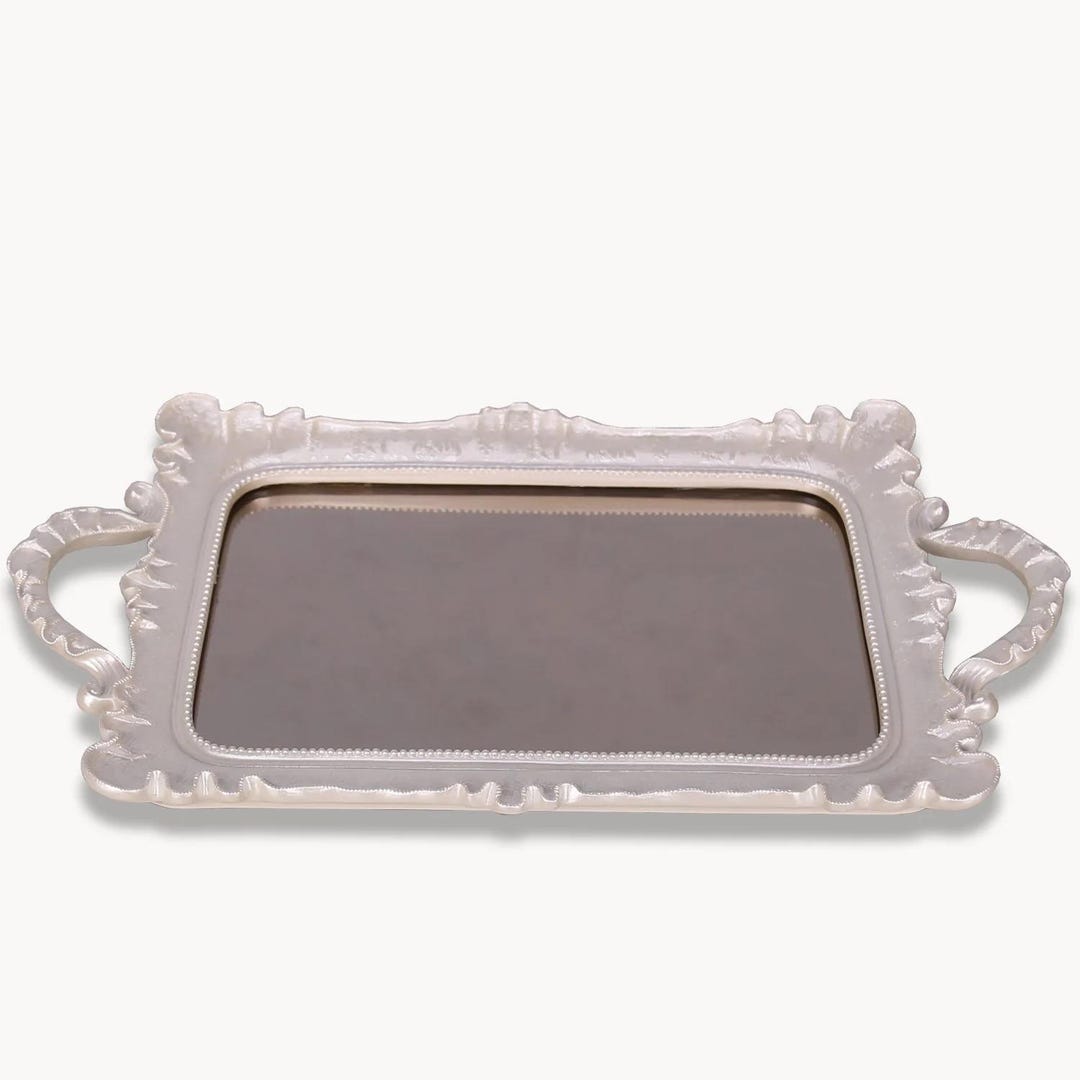 Pearl Rectangular Mirror Tray: Resin Vanity Tray (9x16 In) - Etsy