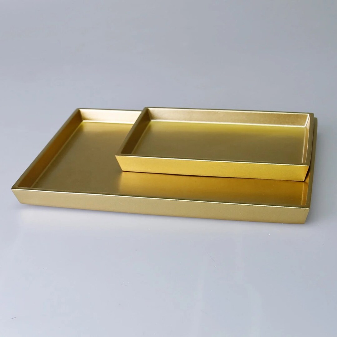 Diora Rectangle Bathroom Trays in Gold Color - Etsy