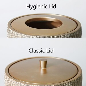 Lydia Trash Can With Manuel Lid in Taupe Color / Resin Dustbin for ...