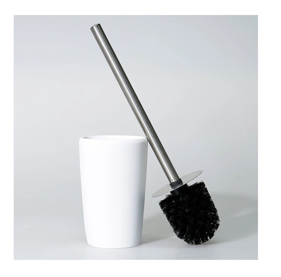 Conical Toilet Brush and Holder in White Color / Resin Toilet Brushes ...