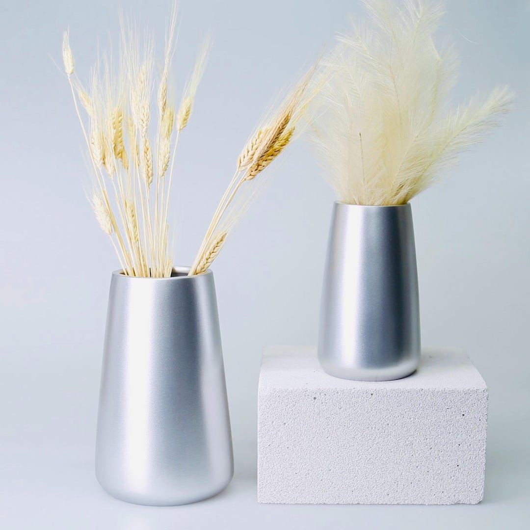 Simple Flower Pots in Silver Color / Planters - Etsy