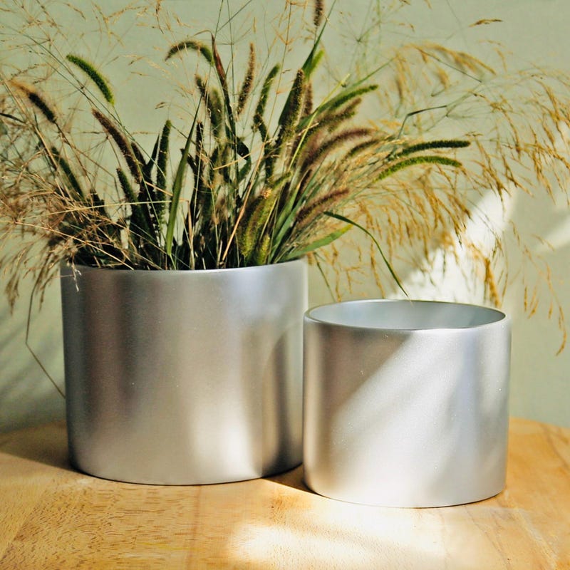 Silver Hanging Planter - Etsy