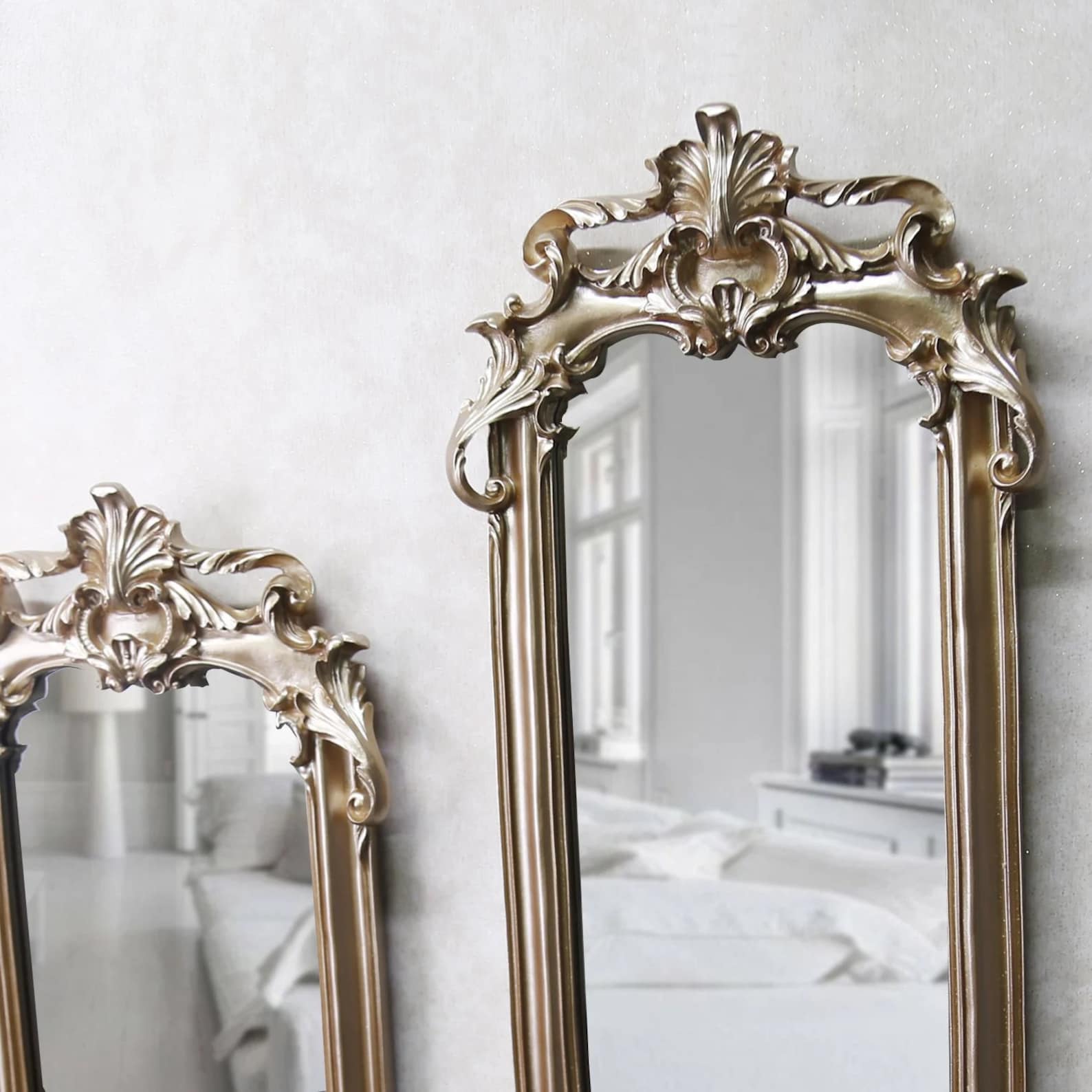 Royal Set of 3 Wall Mirrors in Gold Color - Etsy
