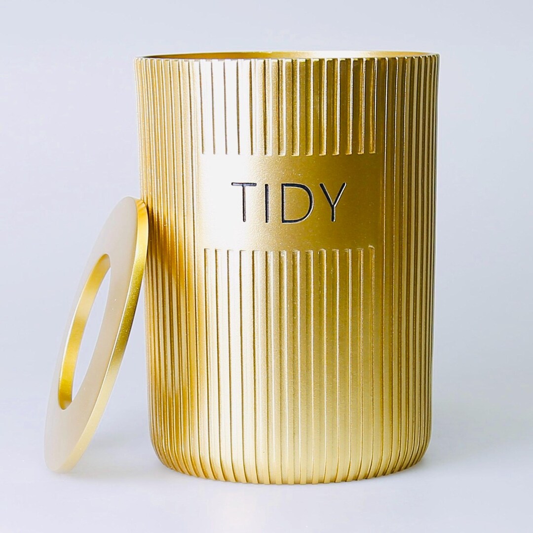 Grooved Trash Can With Manuel Lid for Bathroom, Kitchen, Office ...