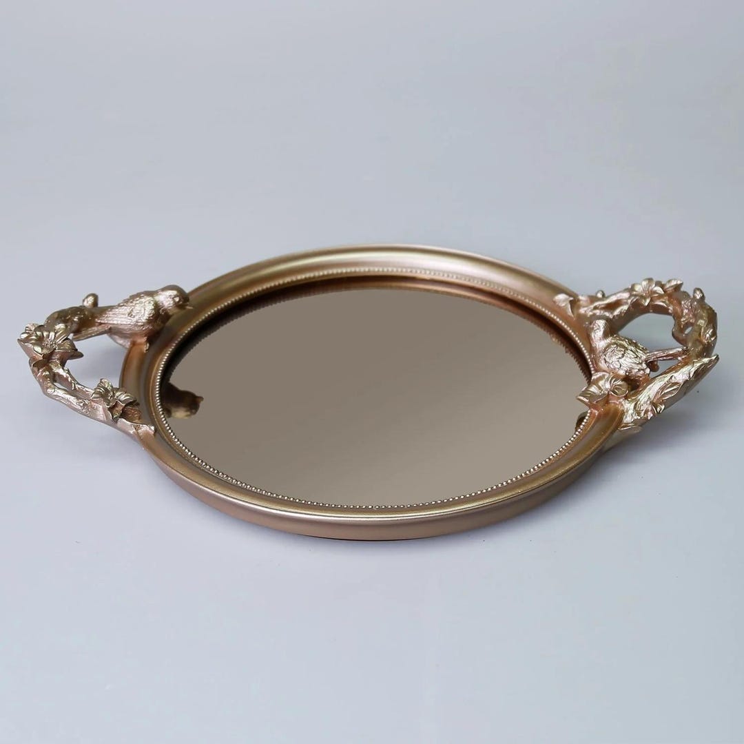 Velina Oval Mirror Tray / Vanity Tray / Perfume Tray / Makeup Tray ...