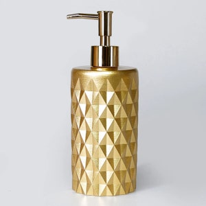 Glowing 5 Pieces Bathroom Sets in Gold Color / Trash Can, Toilet Brush ...