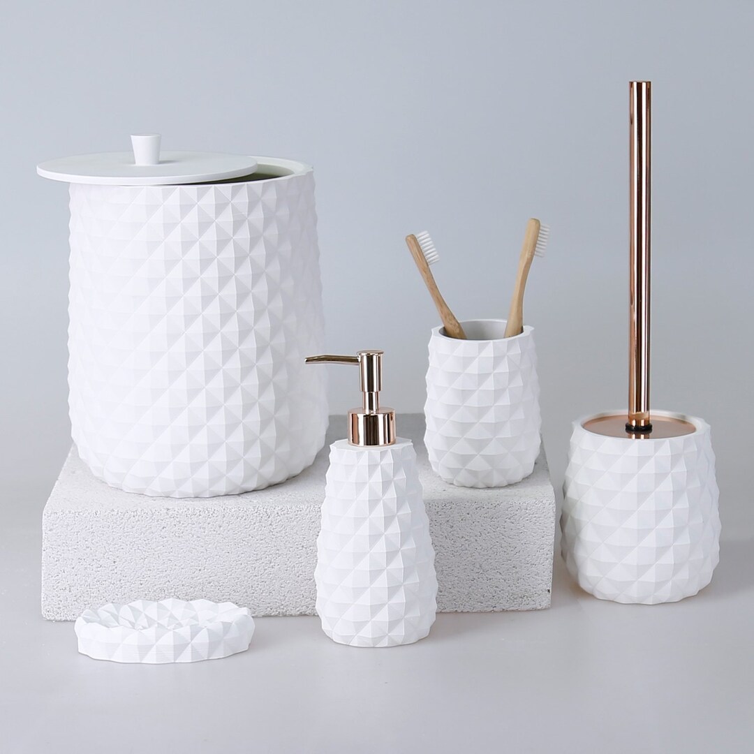 Pyramid 5 8 Pieces Bathroom Sets With Trash Can Toilet - Etsy