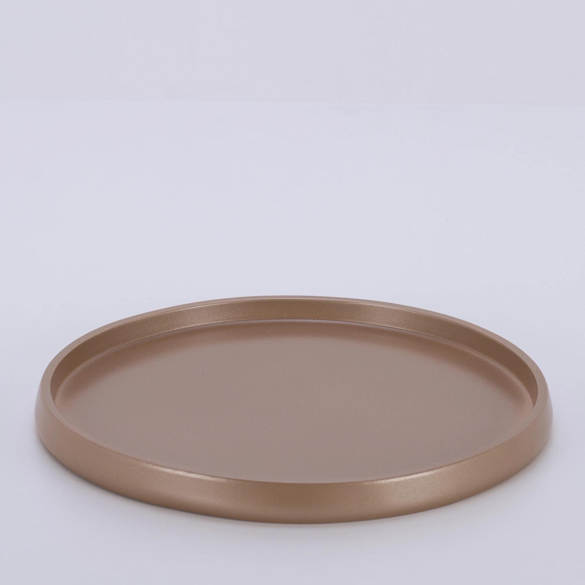 Black Round Resin Tray – Minimalist Bathroom Vanity Organizer – Modern ...
