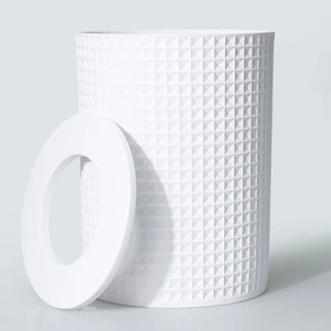 Neptune Trash Can With Manuel Lid in Pearl Color / Resin Dustbin for ...