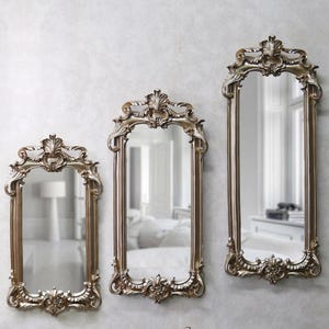 Royal Rectangular Shape Set of 3 Mirrors / Vintage-inspired Ornate Wall ...