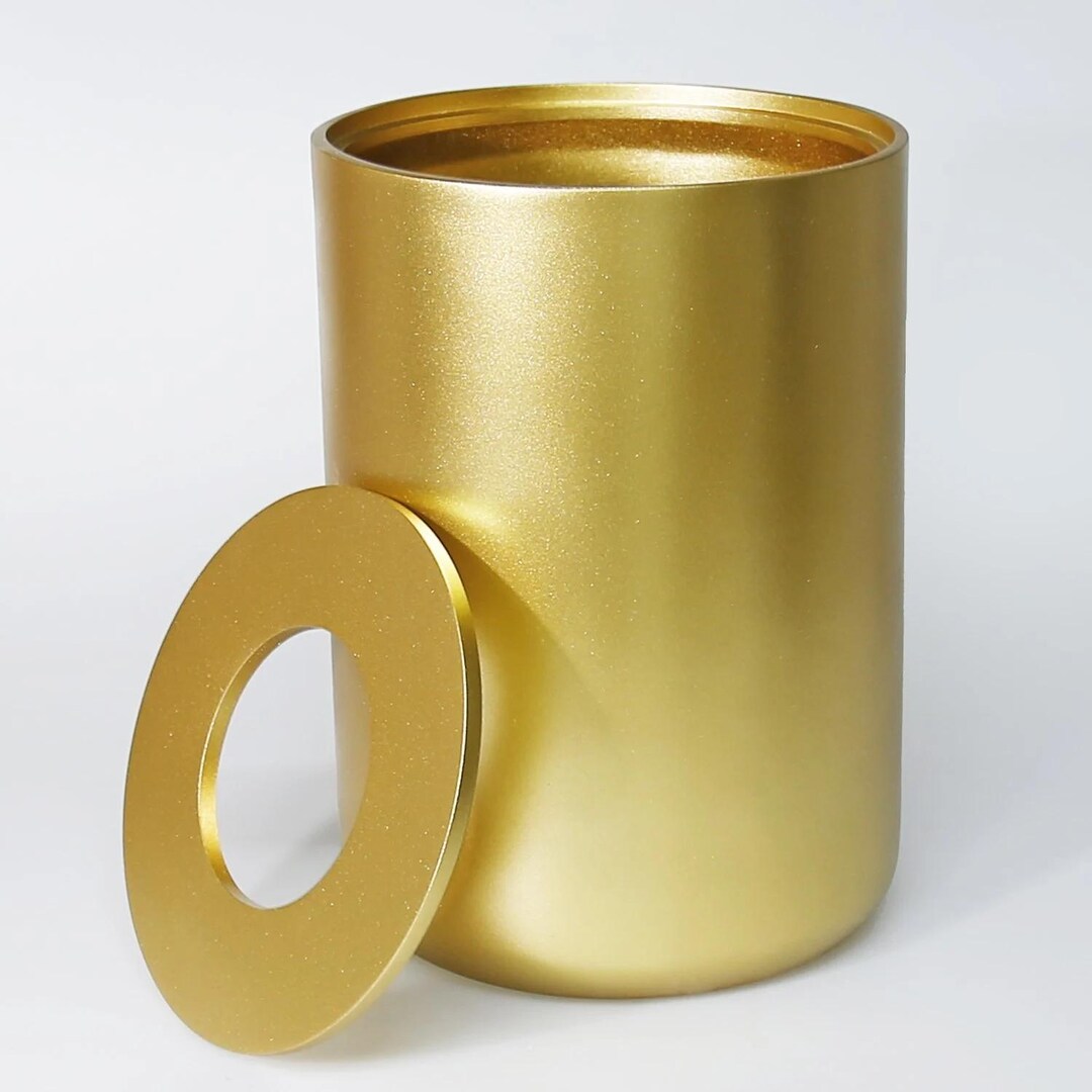 Luxe Giant Trash Bin With Hygienic Lid in Gold Color / Large Trash Can ...