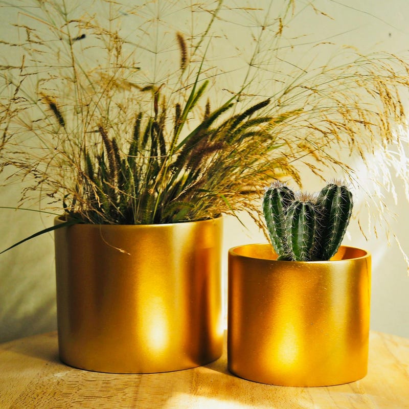 Gold Planter - Etsy