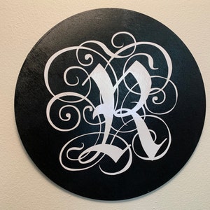 Gothic Monogram | Personalized Initial Sign | Gothic Door Plaque ...