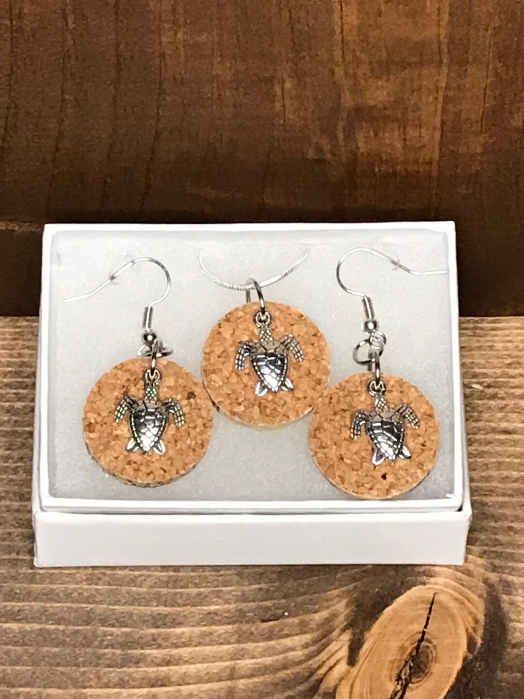 Jewelry Set Wine Cork Turtle Charms - Etsy