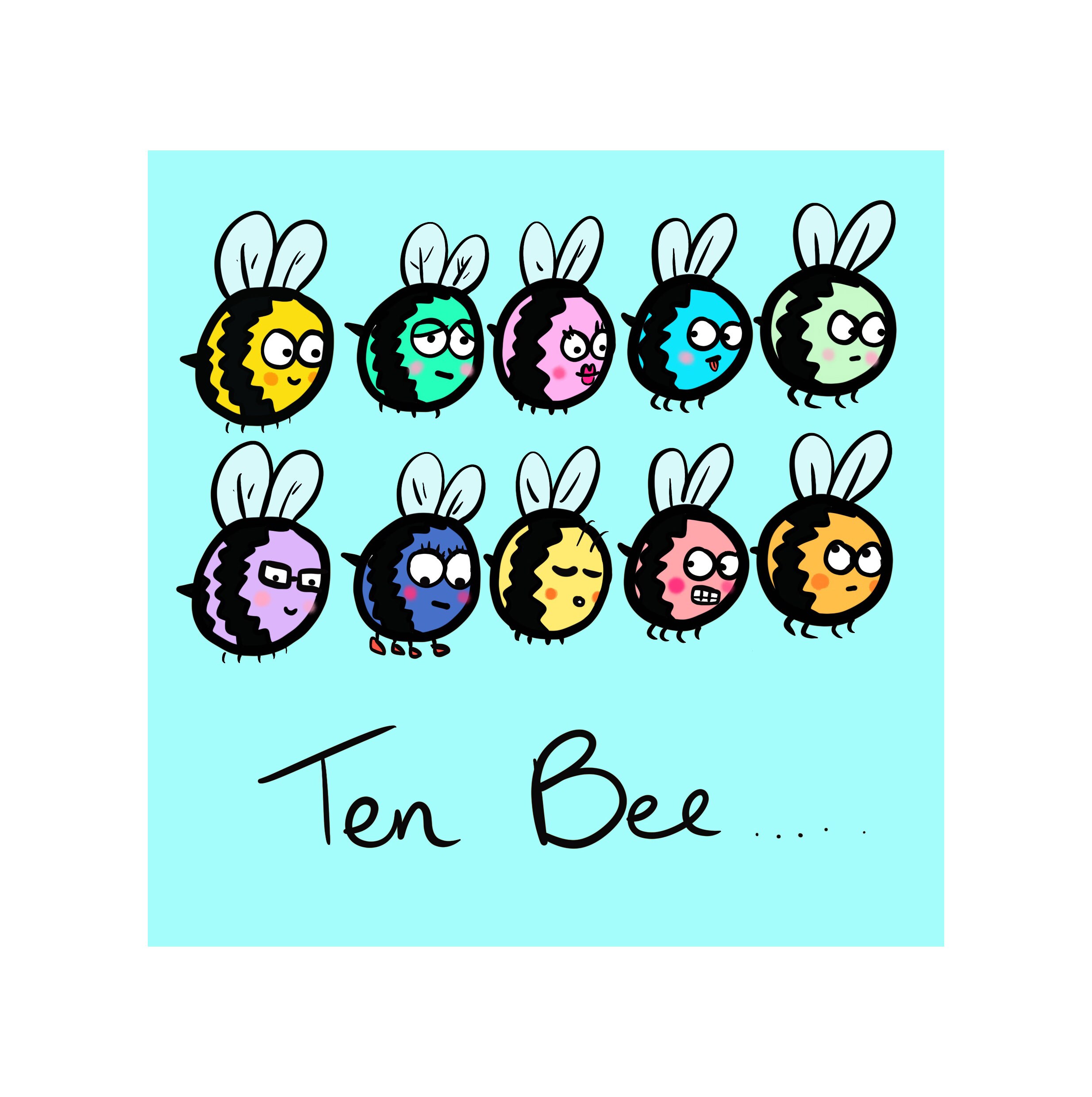 Print Ten Bee... yn mesur 6 x 6 / Ten Bee... print measuring 6 x 6 ...