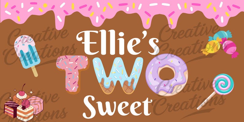 Two Sweet Banner Templates - Etsy