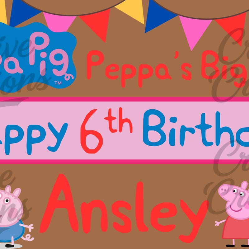 Peppa Pig Banner - Etsy
