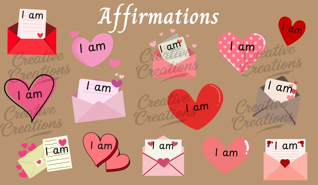 Red Affirmations Banner Template - Etsy