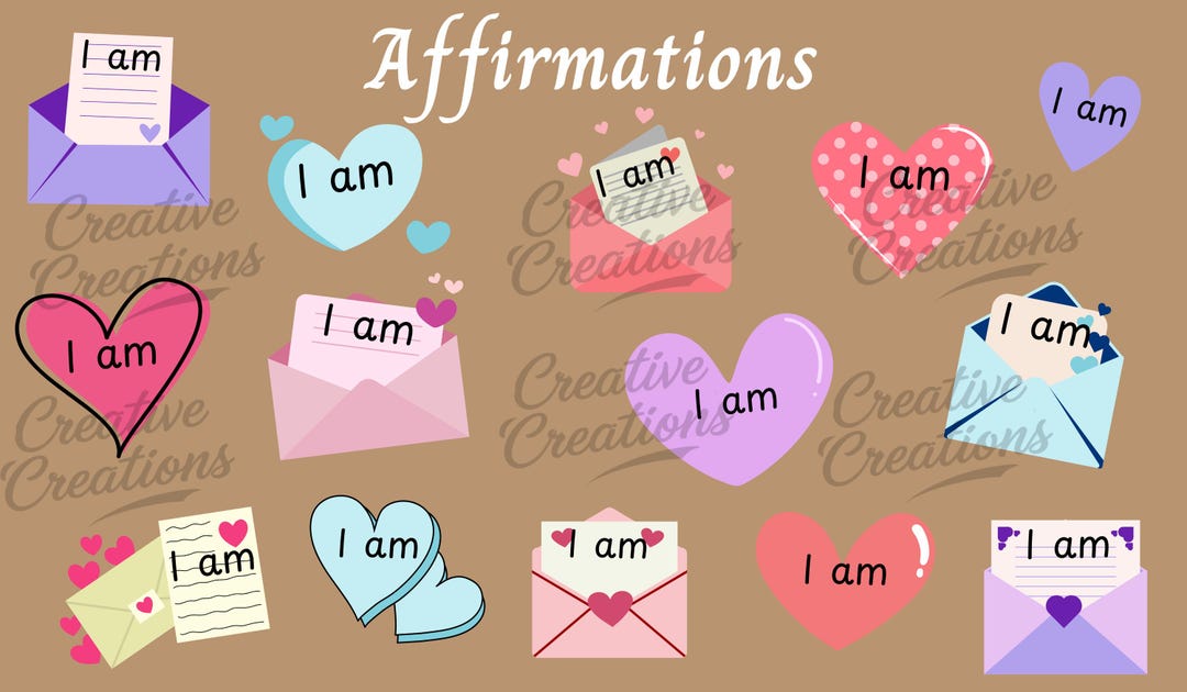 Multi Color Affirmations Banner Template - Etsy